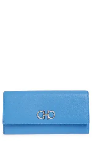 FERRAGAMO Double Gancio Leather Wallet On A Chain