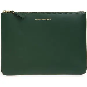 Comme Des Garçons Classic Leather Zip-up Pouch - Bottle Green