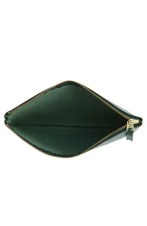 Comme Des Garçons Classic Leather Zip-up Pouch - Bottle Green