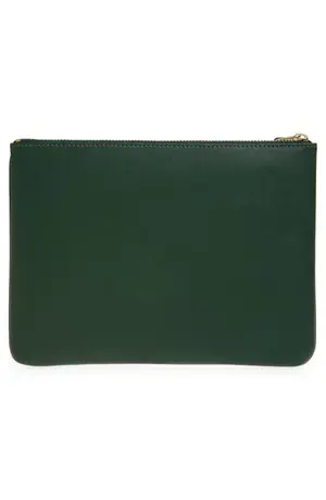 Comme Des Garçons Classic Leather Zip-up Pouch - Bottle Green