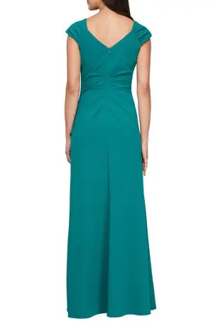 Alex Evenings Ruffle Ruched Gown