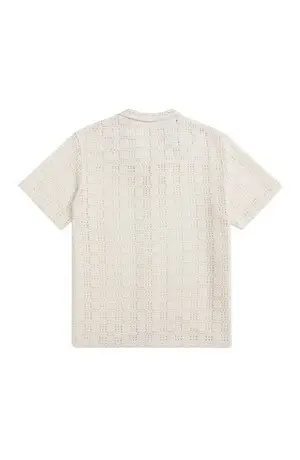 AUTO-REPLY™ Alex Raschel Square Knit Camp Shirt - Cloud