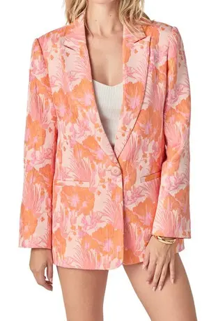 Endless Rose Floral Jacquard Blazer - Pink Multi