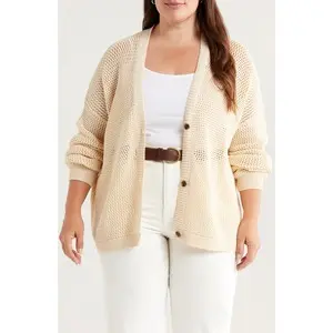 CASLON Open Stitch Cotton Cardigan