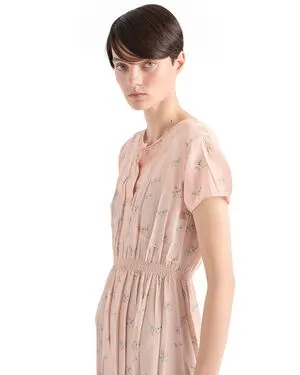 Prada Floral Print Pongé Dress