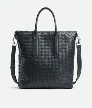 Bottega Veneta Intrecciato Zipped North-south Tote - Ardoise