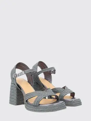CastaÑer Heeled Platform Sandals - Grey