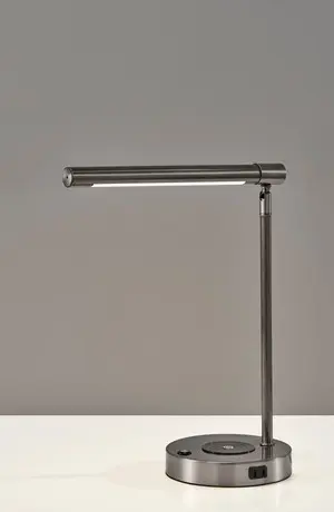 ADESSO Dax Led Wireless Charging Desk Lamp - Brushed Steel