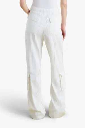 Marina Moscone Crinkled Satin Cargo Trouser