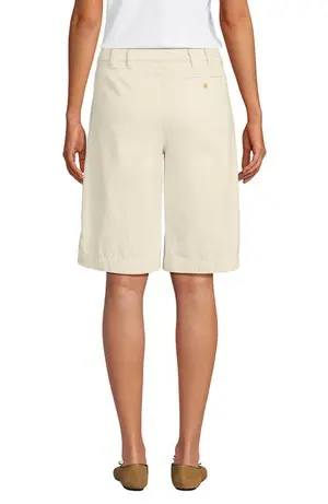 LANDS' END Lightweight Denim Pleated Slouchy Shorts
