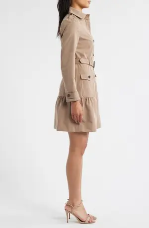 TAHARI ASL Safari Belted Long Sleeve Minidress