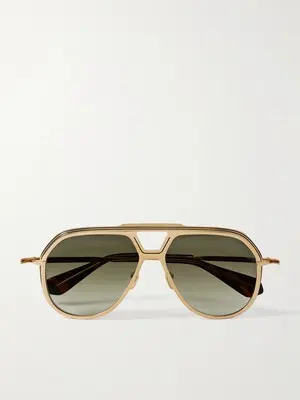 JACQUES MARIE MAGE Lockheed Aviator-style Sunglasses - Gold