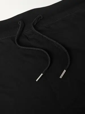 Paul Smith Straight-leg Cotton-jersey Shorts With Logo - Black