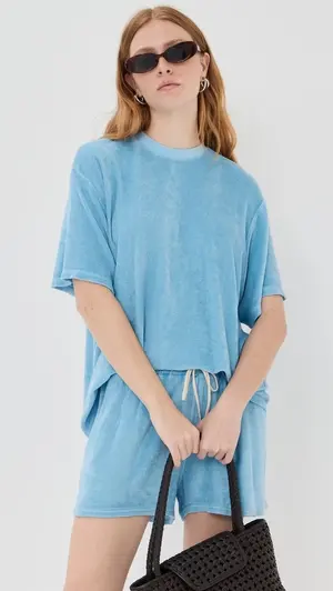 LE BOP Farrah Terry Tee - Blue