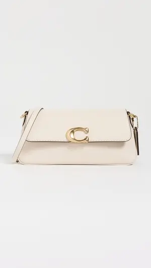COACH Refined Calf Leather Jet Shoulder Bag - Chalk
