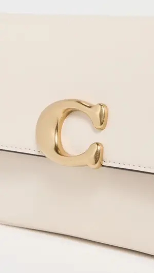 COACH Refined Calf Leather Jet Shoulder Bag - Chalk