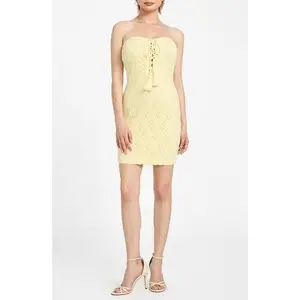 Guess Isabella Strapless Sweater Dress - Yellow