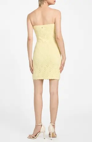 Guess Isabella Strapless Sweater Dress - Yellow
