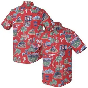 Reyn Spooner Philadelphia Phillies Scenic Tri-blend Button-down Shirt - Red
