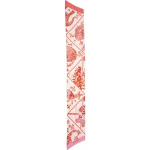 FERRAGAMO Patchwork Silk Skinny Scarf - Rosa Chiaro