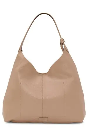 Vince Camuto Jenna Pebble Leather Hobo Bag - Medium Brown