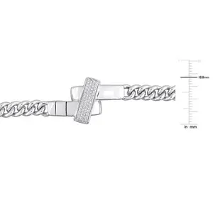 JULIANNA B. Sterling Silver Crossover Curb-link Chain Bracelet