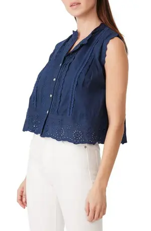 Habitual Embroidered Eyelet Cotton Top