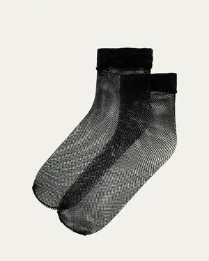 Maria La Rosa Net Ankle Socks - Black 012