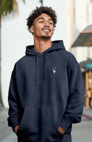 DALIX Astronaut Mineral Washed Hoodie - Denim Blue