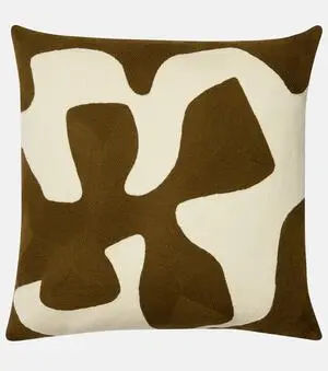 Jonathan Adler Ojai Branch Wool And Cotton Cushion - White