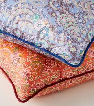 Etro Floral Cotton Cushion - Blue