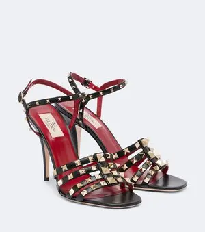 Valentino Garavani Rockstud Leather Sandals - Black