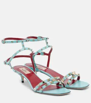 Valentino Garavani Valentino Garavani Rockstud Leather Sandals Blue