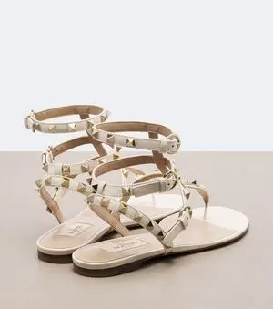 Valentino Garavani Rockstud Leather Sandals - White