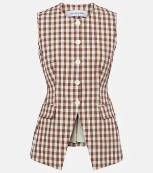 Veronica Beard Lois Gingham Seersucker Top