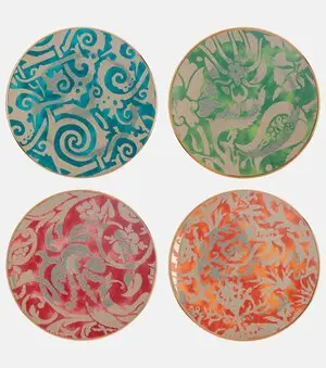 L'Objet X Fortuny Set Of 4 Earthenware Dessert Plates Multicoloured