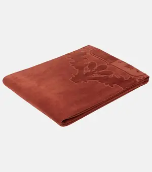 Loro Piana Crest Cotton Beach Towel Red