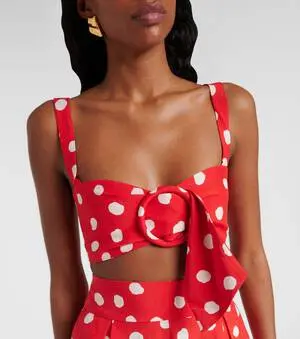 ADRIANA DEGREAS Polka-dot Crop Top