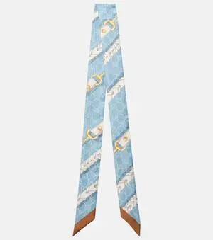 Gucci Gg Silk Scarf - Blue