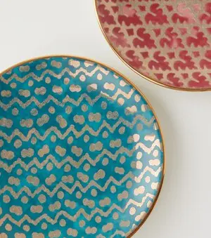 L'Objet X Fortuny Set Of 4 Earthenware Canapé Plates - Multicoloured