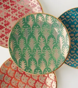 L'Objet X Fortuny Set Of 4 Earthenware Canapé Plates - Multicoloured