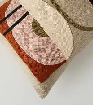 Jonathan Adler Embroidered Linen Cushion