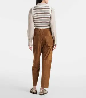Brunello Cucinelli Suede Straight Pants