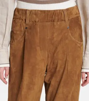 Brunello Cucinelli Suede Straight Pants