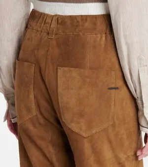 Brunello Cucinelli Suede Straight Pants