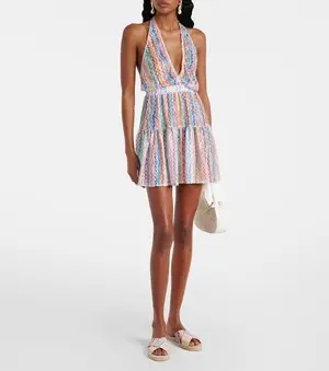 Missoni Zigzag Sheer Halterneck Minidress