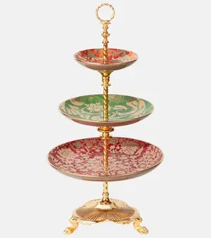 L'Objet Fortuny Gold-plated Porcelain Serving Stand - Multicoloured