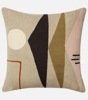 Jonathan Adler Monterey Triangles Linen Cushion - Multicoloured