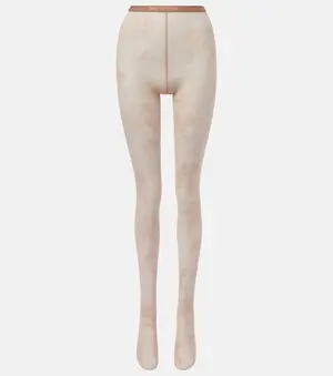 Valentino Garavani Floral Patterned Tights - Beige