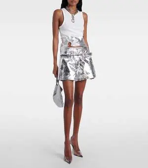 Rabanne Metallic High-rise Shorts